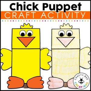 Chick Craft Template | Farm Animal Activities | Paper Bag Puppets ...