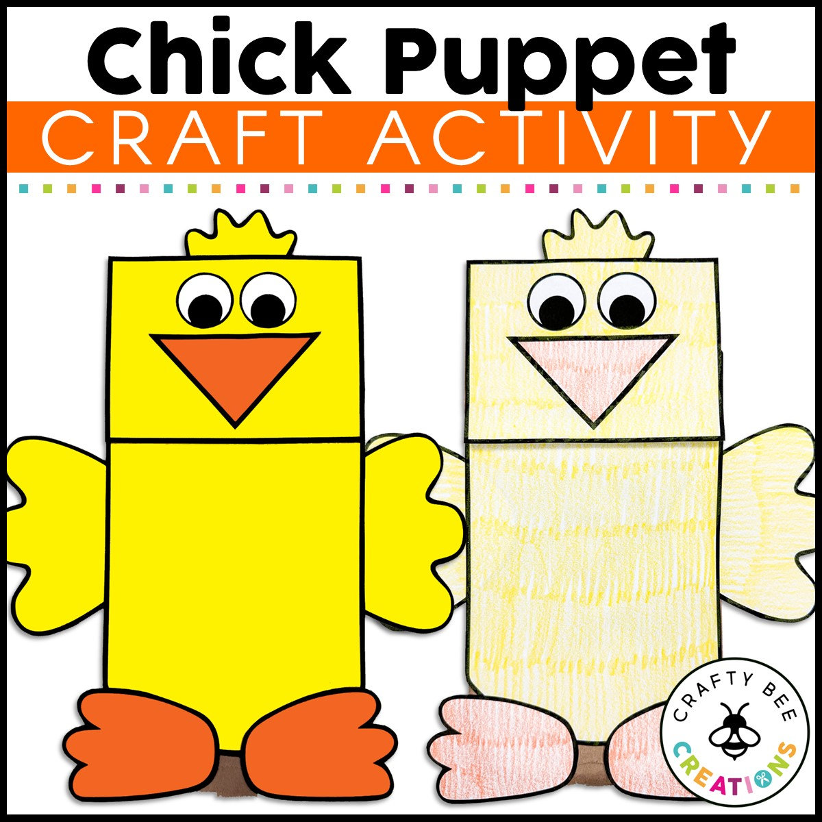 Chick Craft Template | Farm Animal Activities | Paper Bag Puppets ...