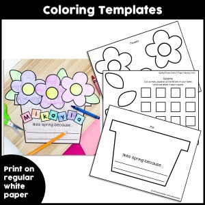 Spring Flowers Craft Patterns | Name Craft | Spring Activities | Spring ...