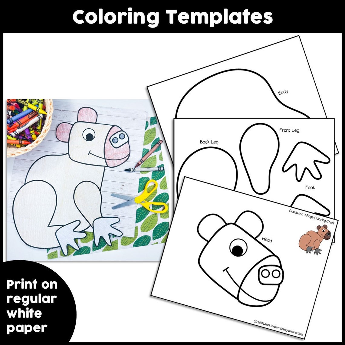 Capybara Craft | Rainforest | Jungle | Zoo Animals Craft Activities ...