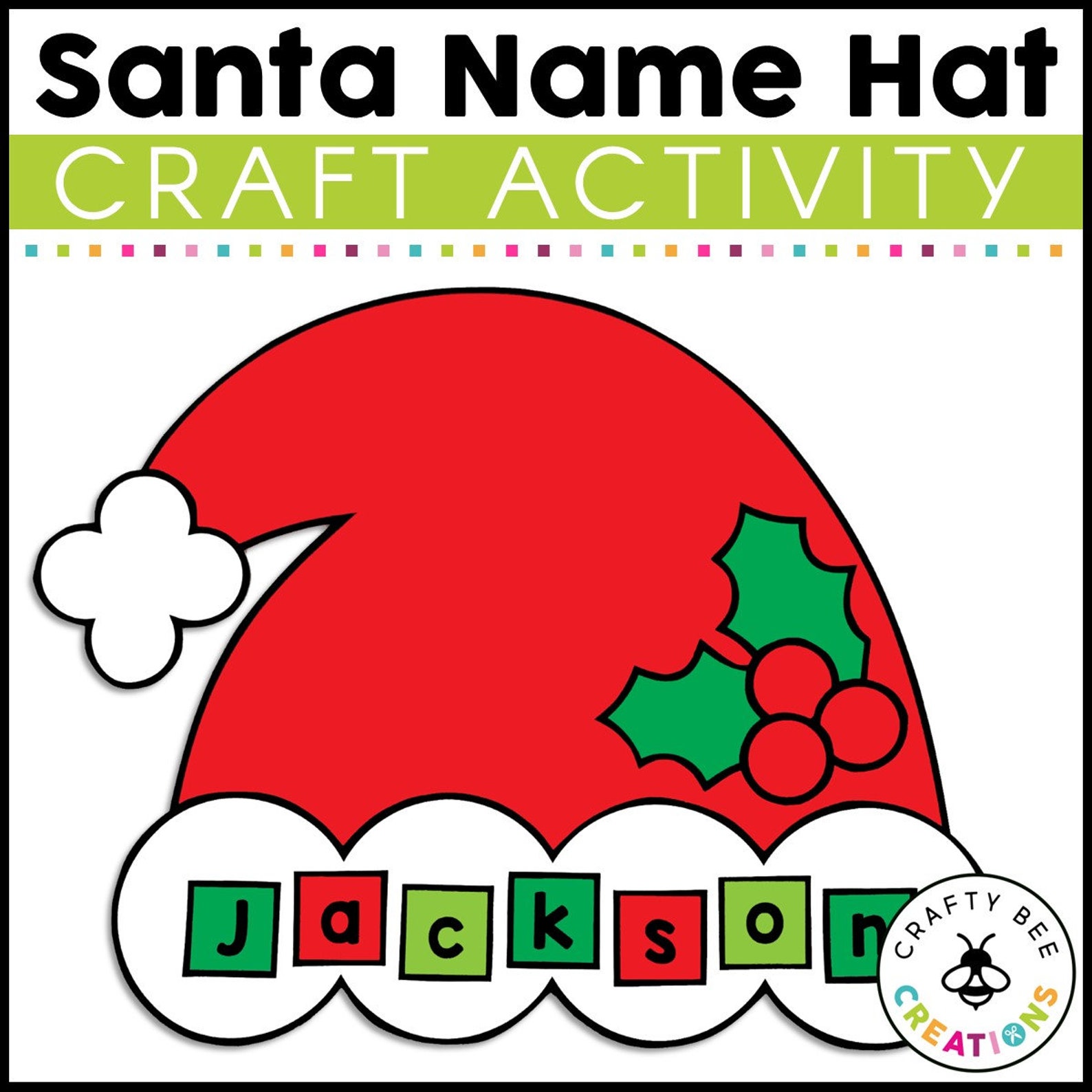 Santa Name Hat Craft | Santa Hat Template | Christmas Activities | Name ...