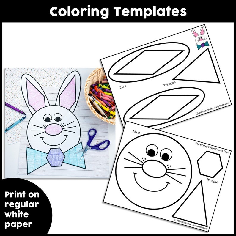 Easter Bunny Template | 2d Shape Craft | Pattern | Math | Spring ...