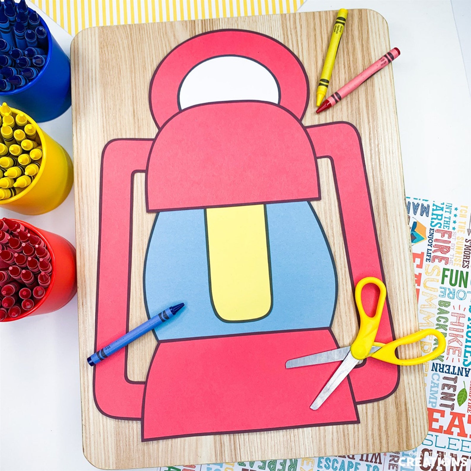 Camping Crafts for Kids | Lantern Craft | Lantern Template | Pattern ...