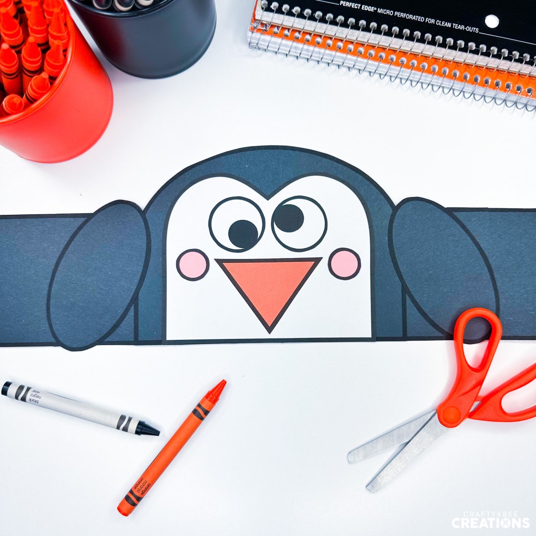 Penguin Hat Craft | Artic Animals | Crown Template | Preschool ...