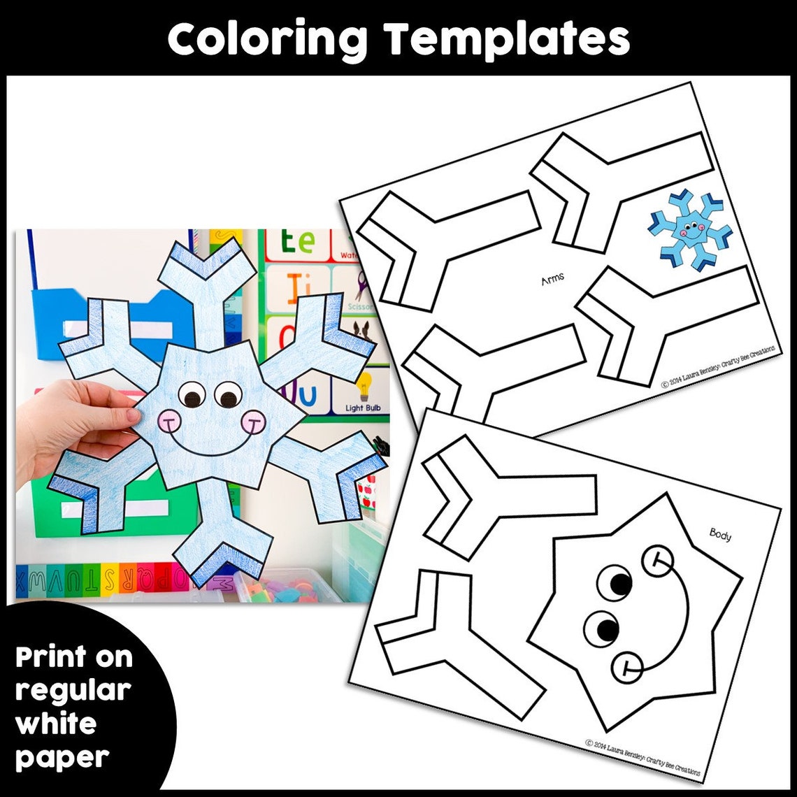 Snowflake Craft | How to Make a Snowflake Craft Template | Snowflake ...