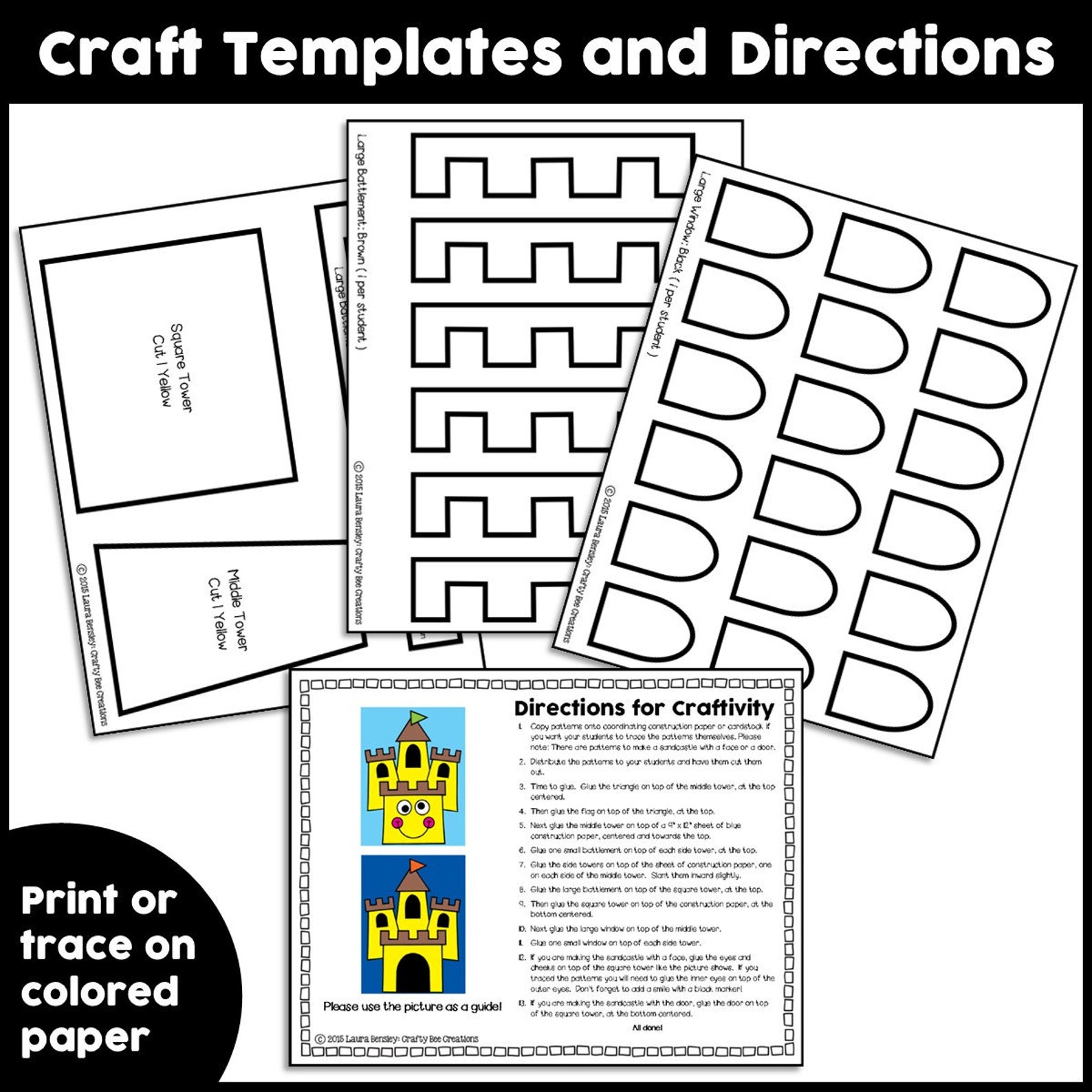 Sandcastle Craft for Kids | Summer Craft | Sandcastle Template ...