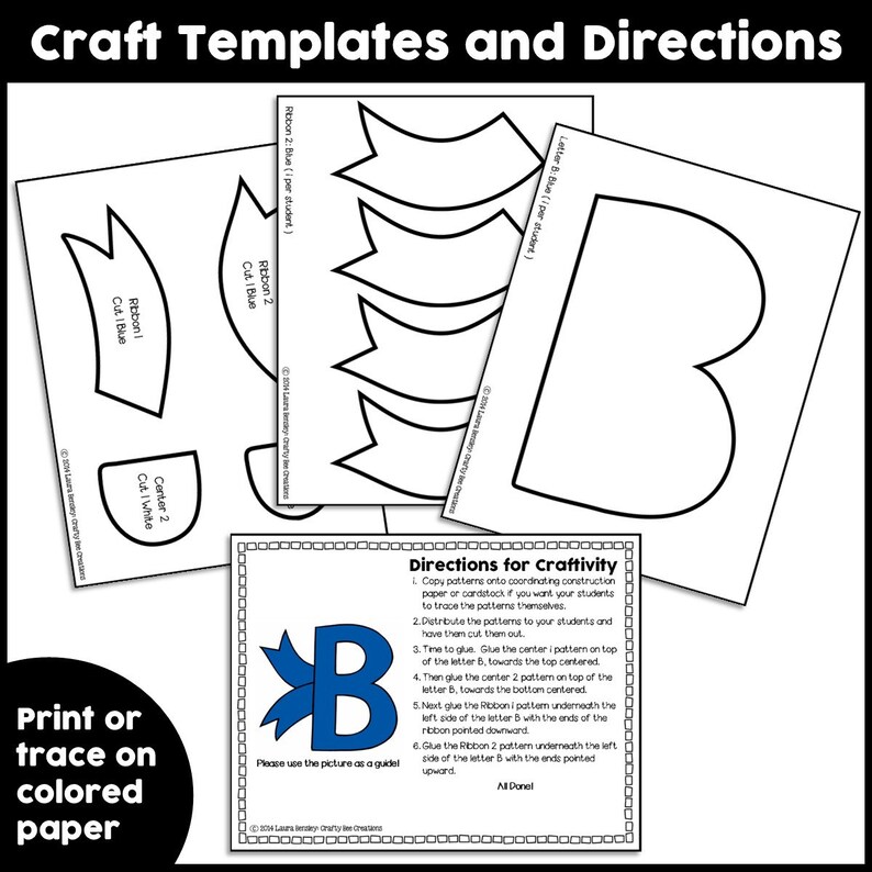 Letter B Craft Patterns | Bow Craft | Alphabet Crafts | Uppercase ...