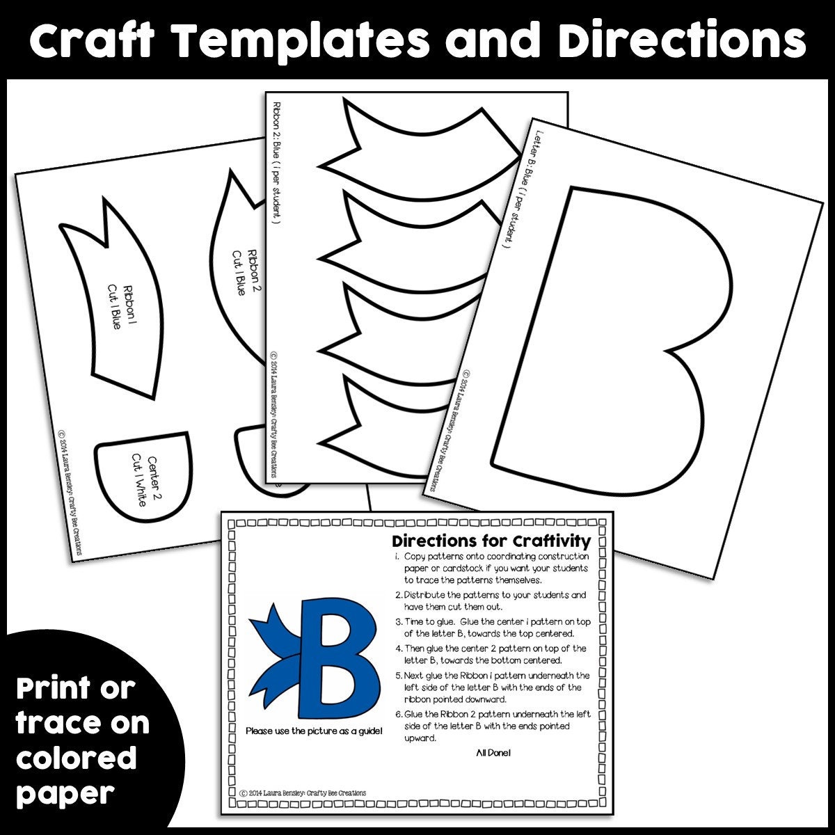 Letter B Craft Patterns | Bow Craft | Alphabet Crafts | Uppercase ...