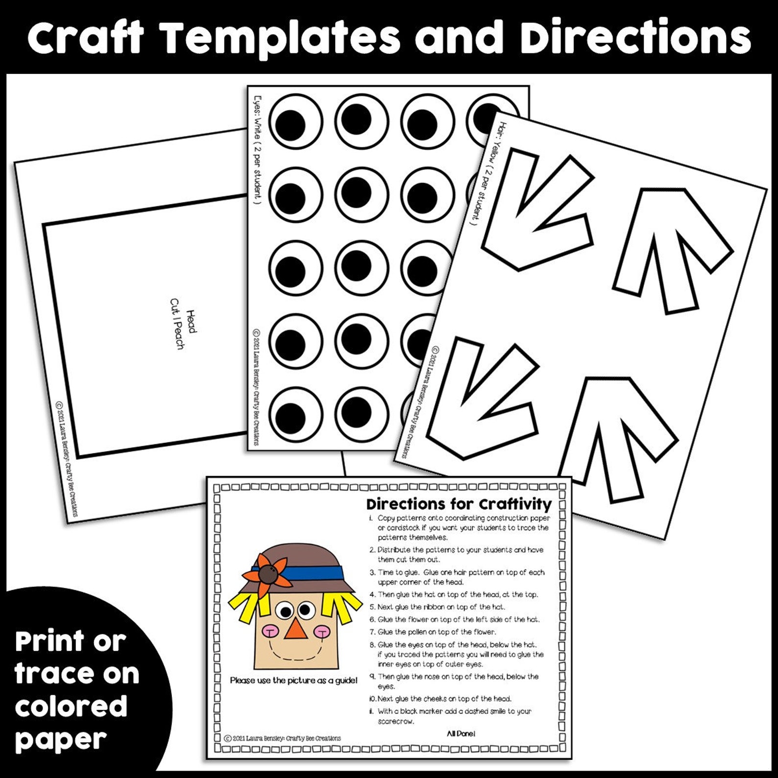 Fall Scarecrow Craft | Thanksgiving Activities | Fall Bulletin Board ...