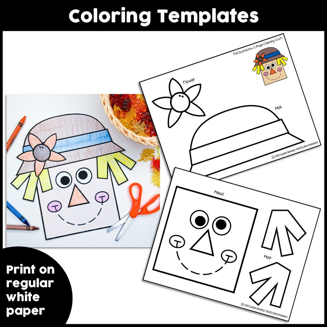 Fall Scarecrow Craft | Thanksgiving Activities | Fall Bulletin Board ...