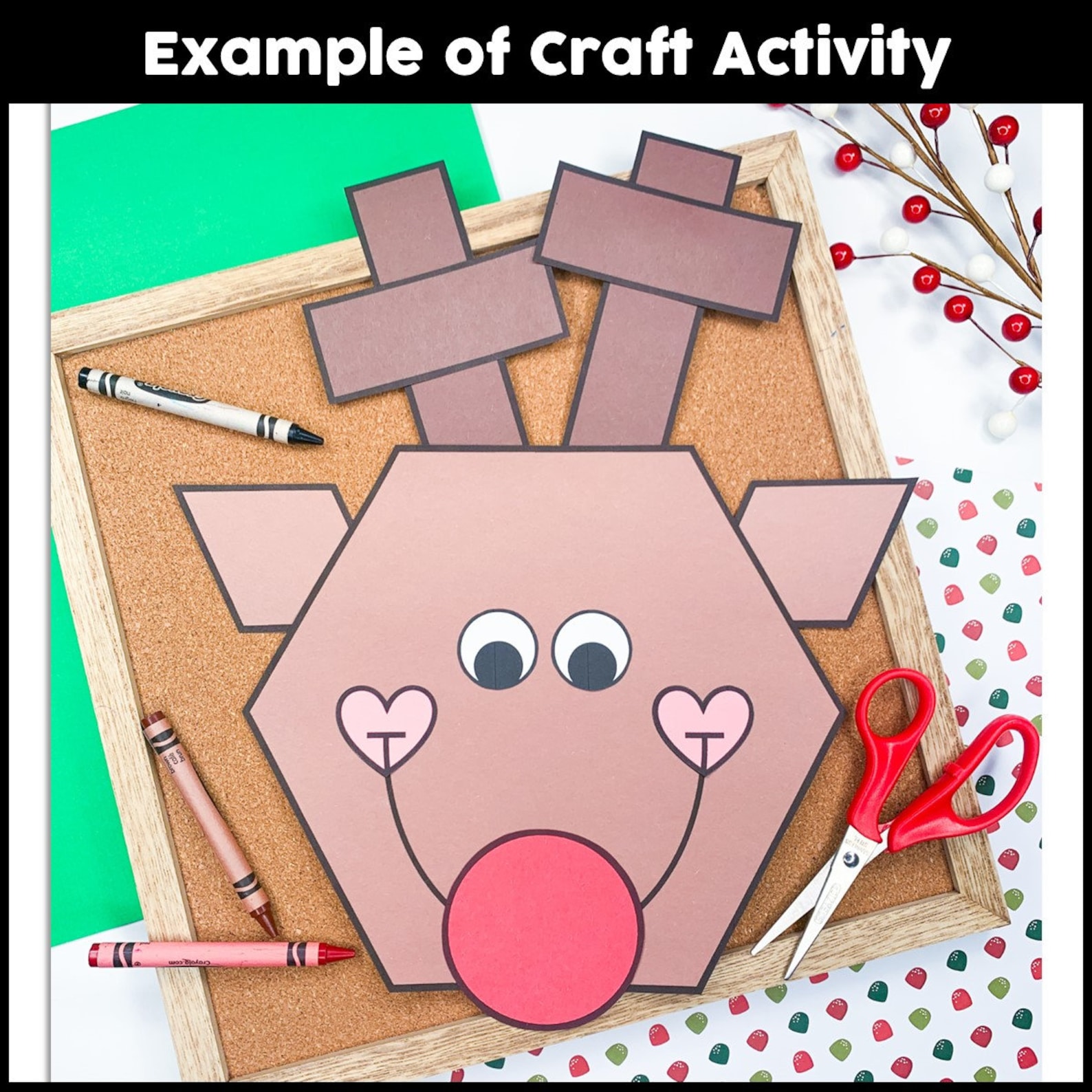 Reindeer Craft | Shape Reindeer Craft | Christmas Craft | Reindeer Math ...