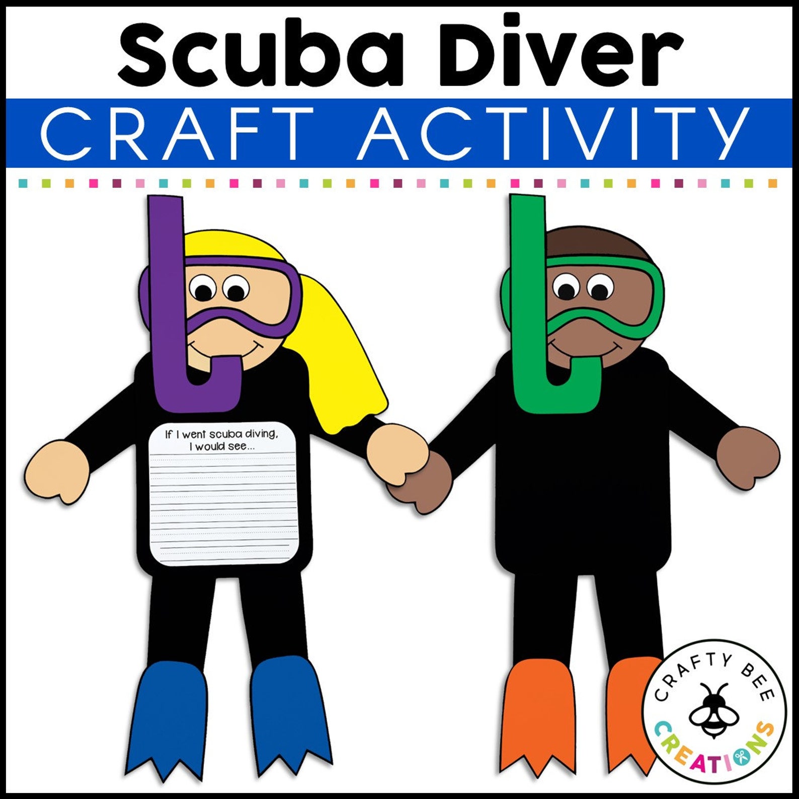 Scuba Diver Craft Patterns | End of the Year | Summer | Writing | Ocean ...