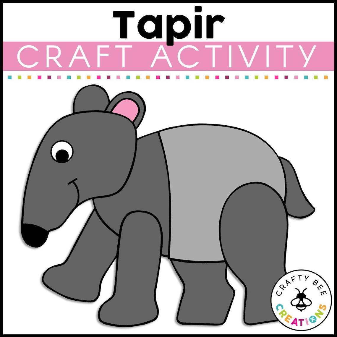 Tapir Craft | Rainforest | Jungle | Zoo Animals Craft Activities ...