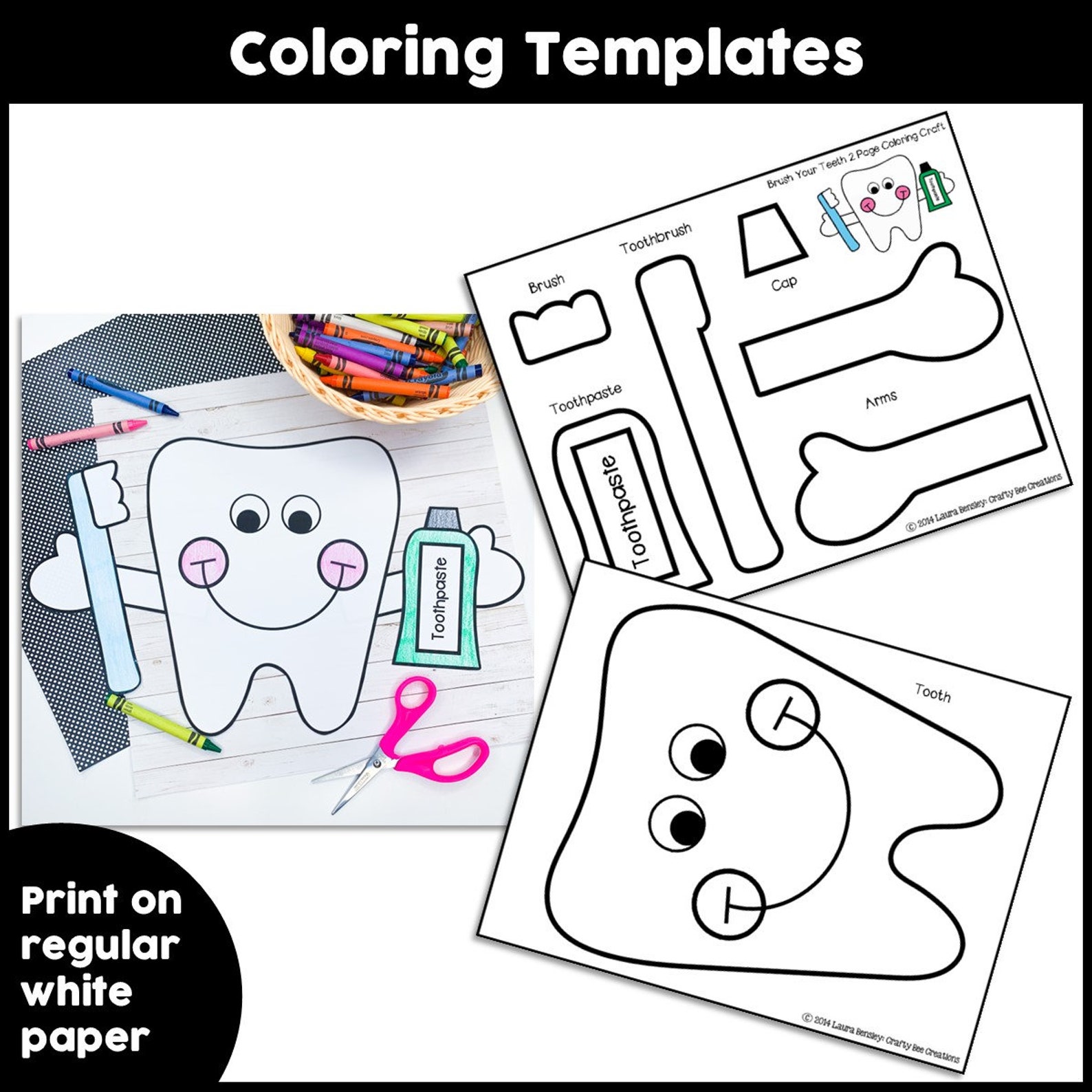 Brush Your Teeth Craft | Tooth | Dental Hygiene Activities | Dental ...