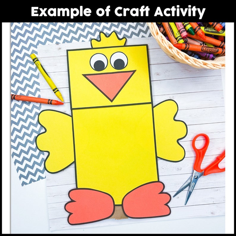 Chick Craft Template | Farm Animal Activities | Paper Bag Puppets ...