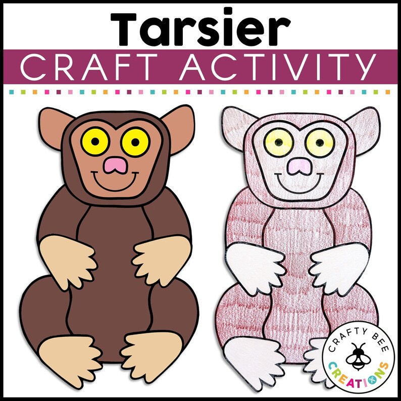 Tarsier Craft | Rainforest | Jungle | Zoo Animals Craft Activities ...