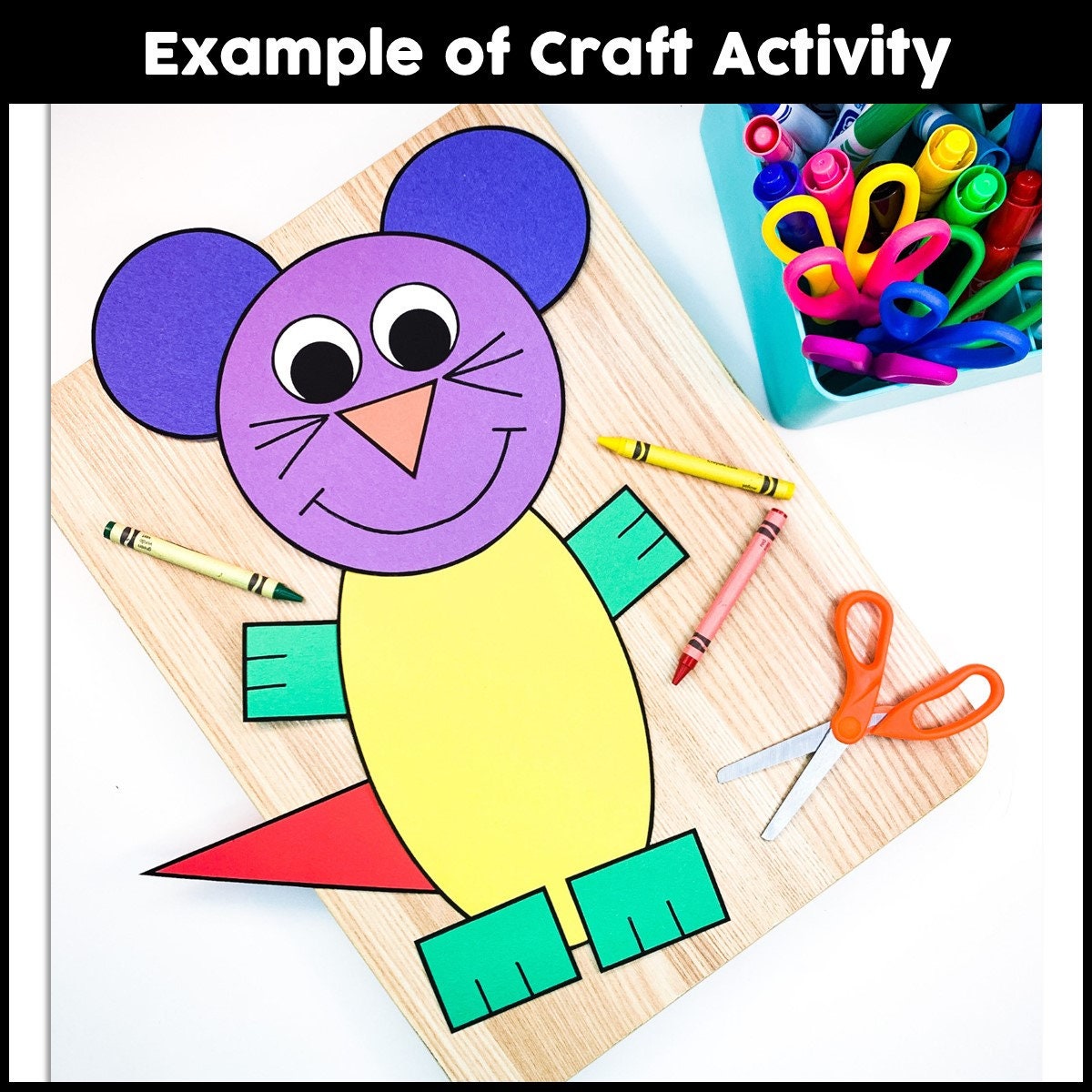 Shape Animal Craft Patterns | Mouse Craft | Shape Activities | 2D ...