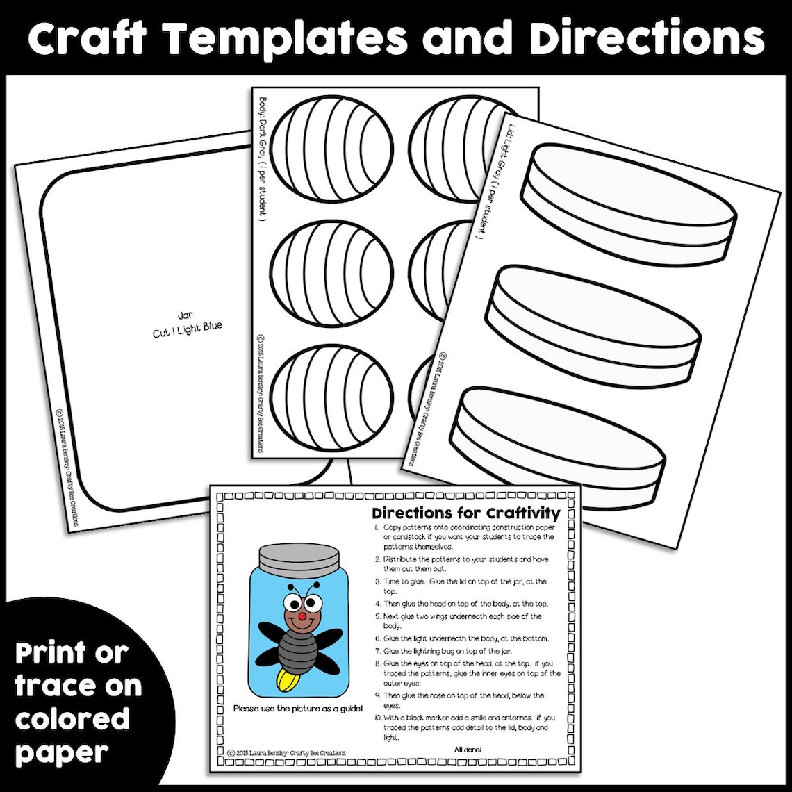 Summer Craft for Kids Firefly Jar Craft Lightning Bug Craft Firefly ...