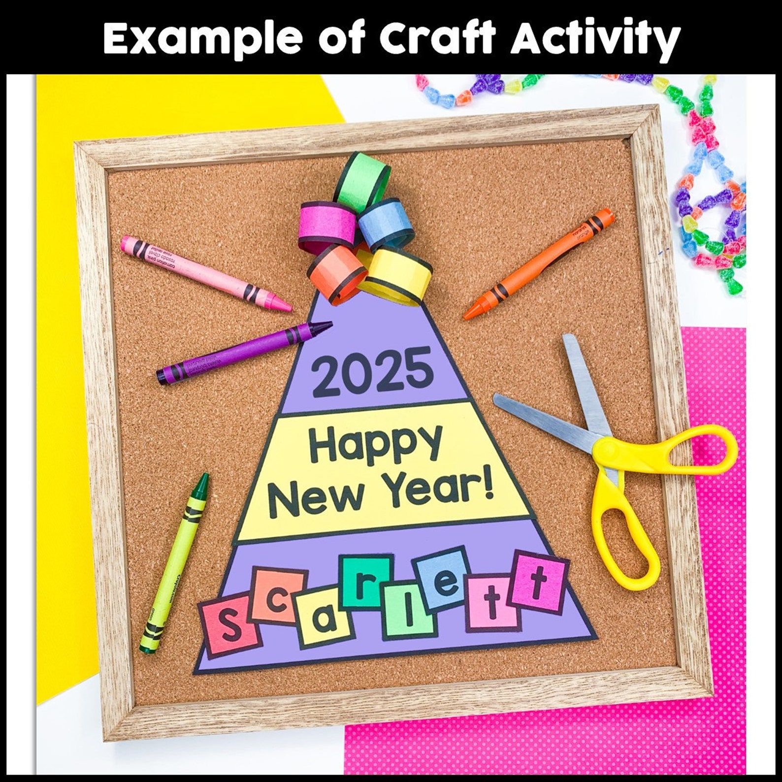 New Year Name Hat Craft | New Year 2025 Activity | Name Activities ...