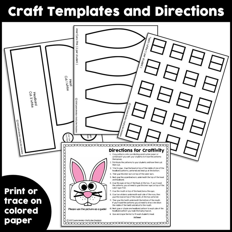 Easter Bunny Hat Craft for Kids | Rabbit Hat Craft | Bunny Hat Template ...