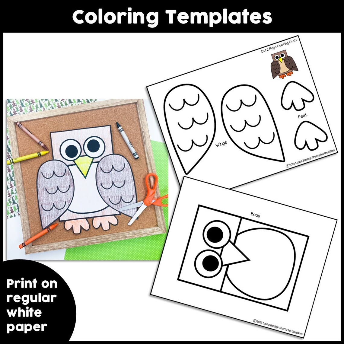 Owl Craft Pattern | Owl Craft for Kids | Owl Template | Fall Craft ...