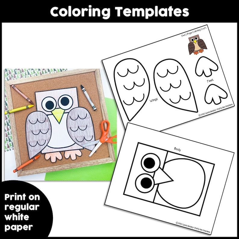 Owl Craft Pattern | Owl Craft for Kids | Owl Template | Fall Craft ...