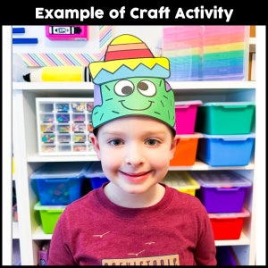 Cinco De May Cactus Hat Template Craft | Crown | Headband | Preschool ...