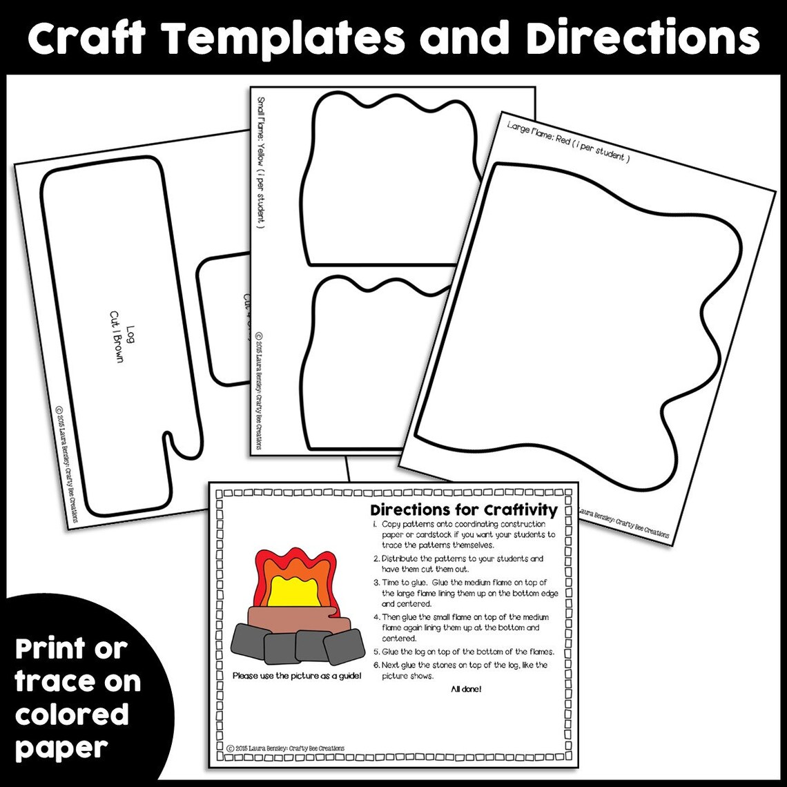 Camping Craft for Kids Fire Pit Craft Fire Pit Template Fire Pit ...