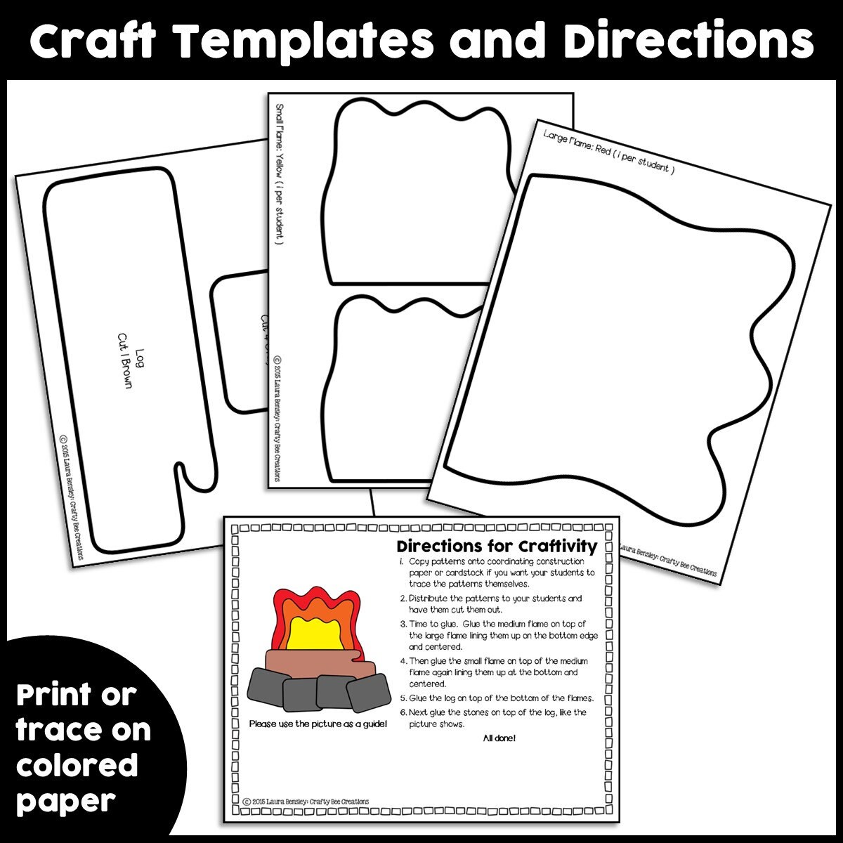 Camping Craft for Kids Fire Pit Craft Fire Pit Template Fire Pit ...