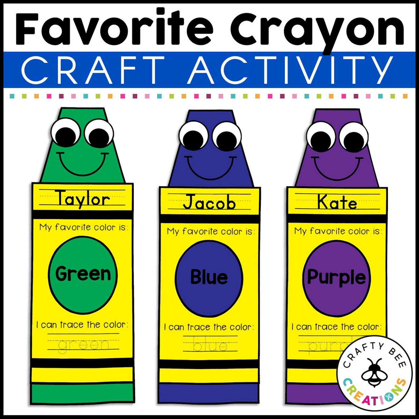 Crayon Name Craft | Back to School | Letter Recognition | Learning ...