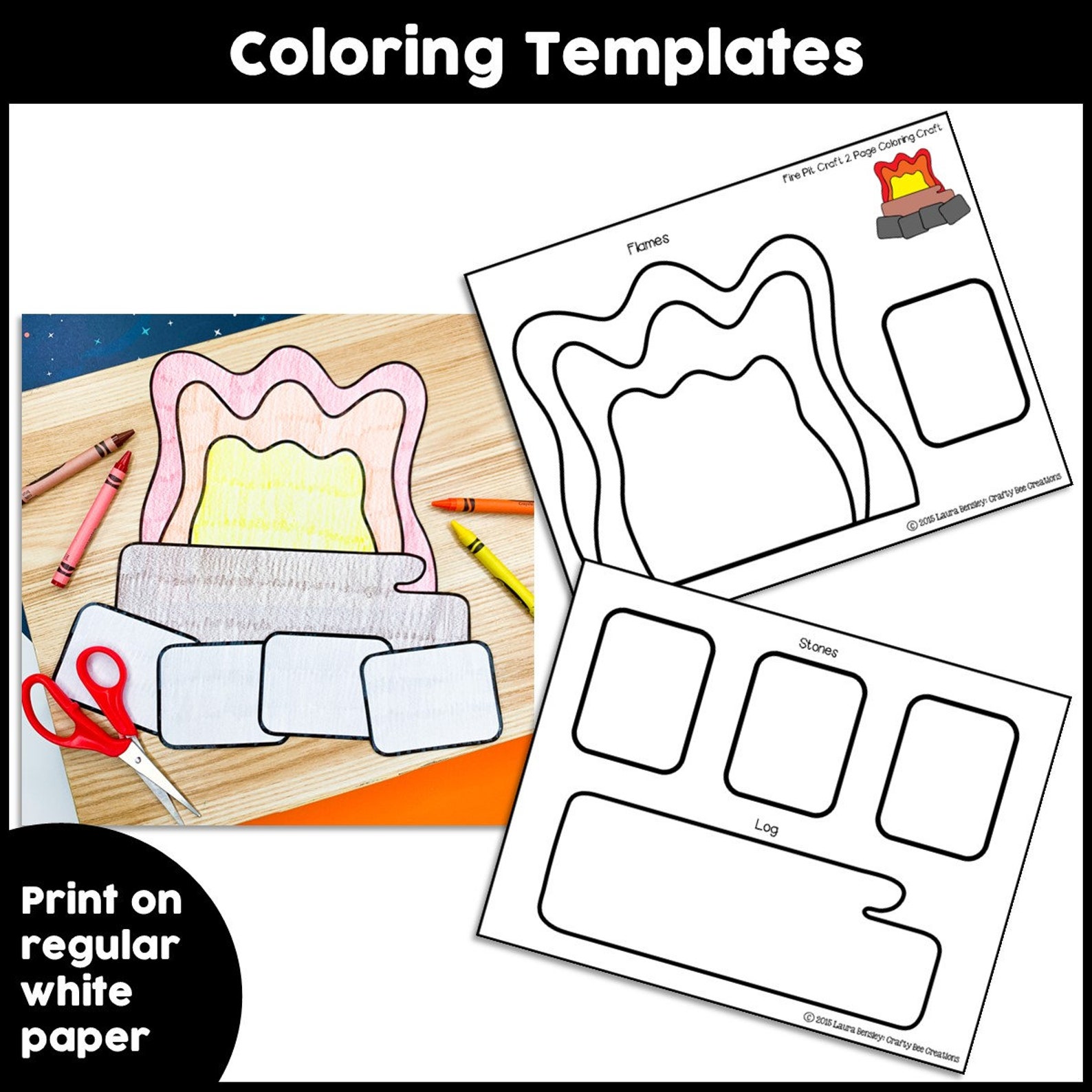 Camping Craft for Kids Fire Pit Craft Fire Pit Template Fire Pit ...