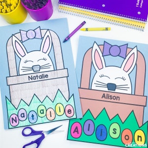 Easter Craft for Kids | Easter Basket Name Craft Patterns | Easter ...