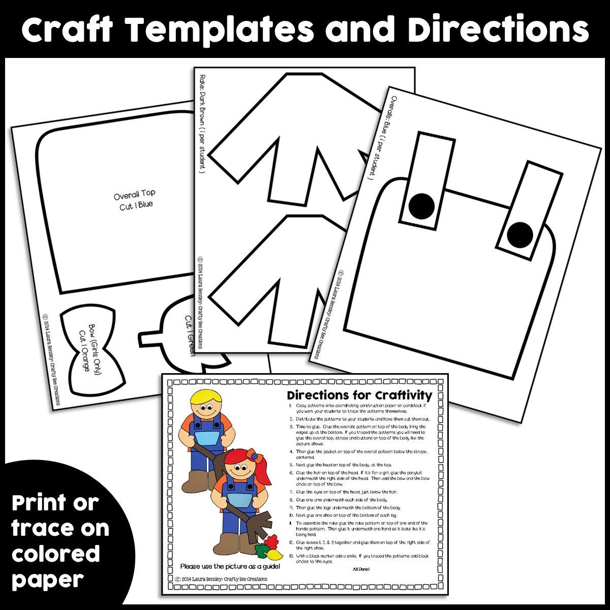 Fall Leaf Craft | Rake Kids Craft Template | September Bulletin Board ...