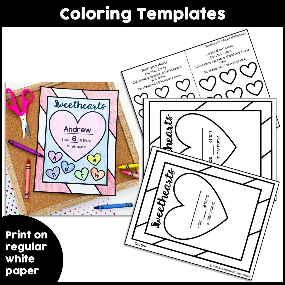 Valentines Day Name Craft Patterns | Valentines Day Activities ...