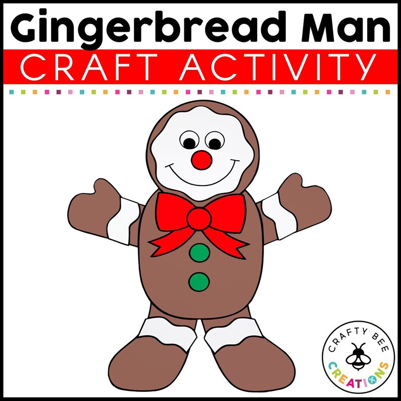 Gingerbread Man Craft Gingerbread Man Activities Christmas - Etsy