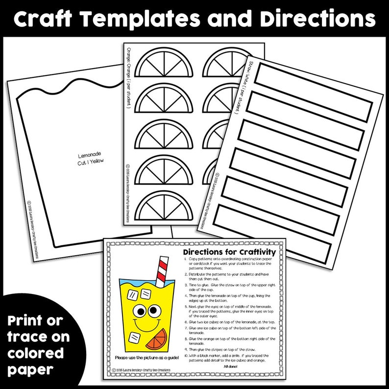 Lemonade Craft for Kids | Template | Pattern | Summer Craft | How to ...