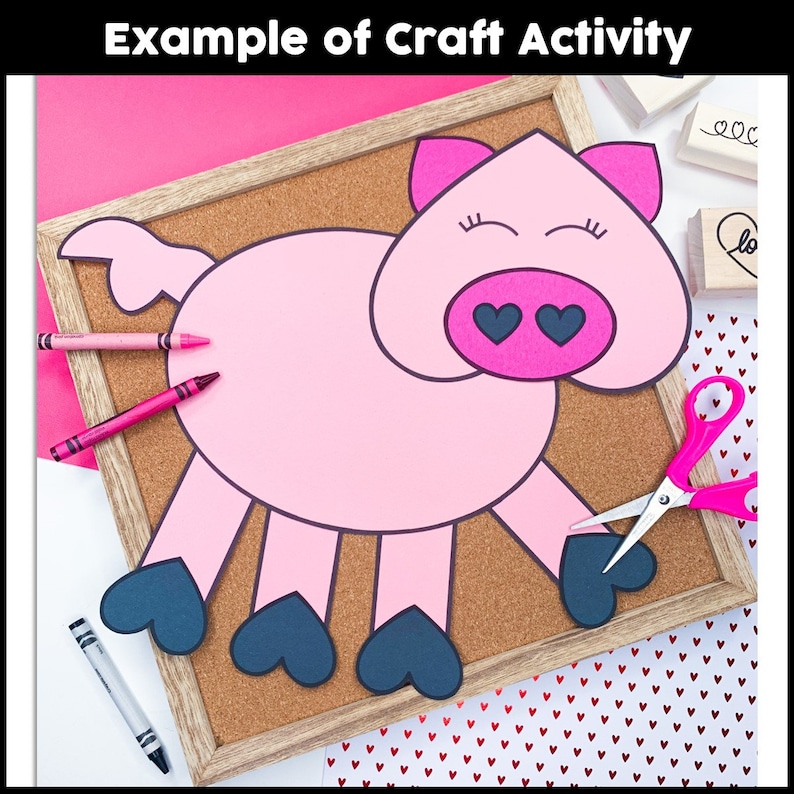 Valentines Day Pig Craft Patterns | Valentines Day Activities ...