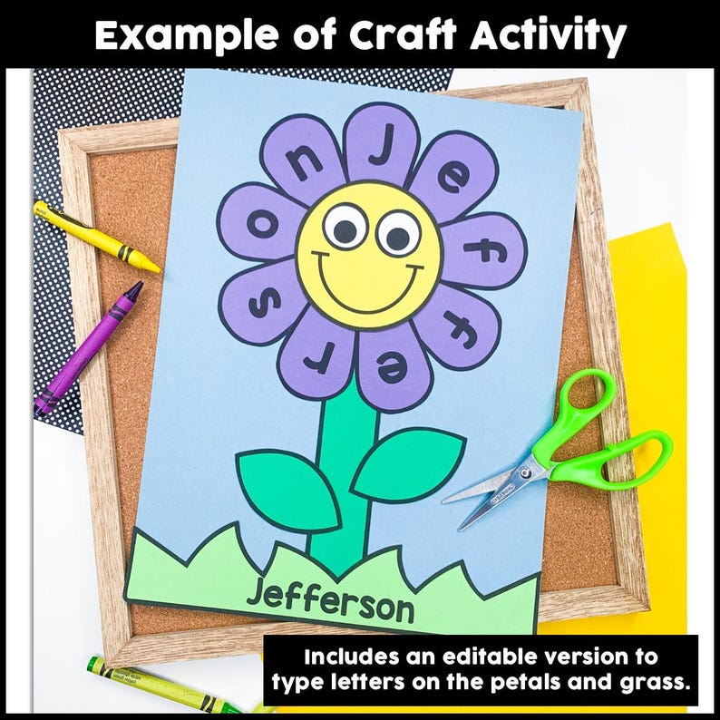 Spring Flower Name Craft Template Preschool Kindergarten Fine Motor ...