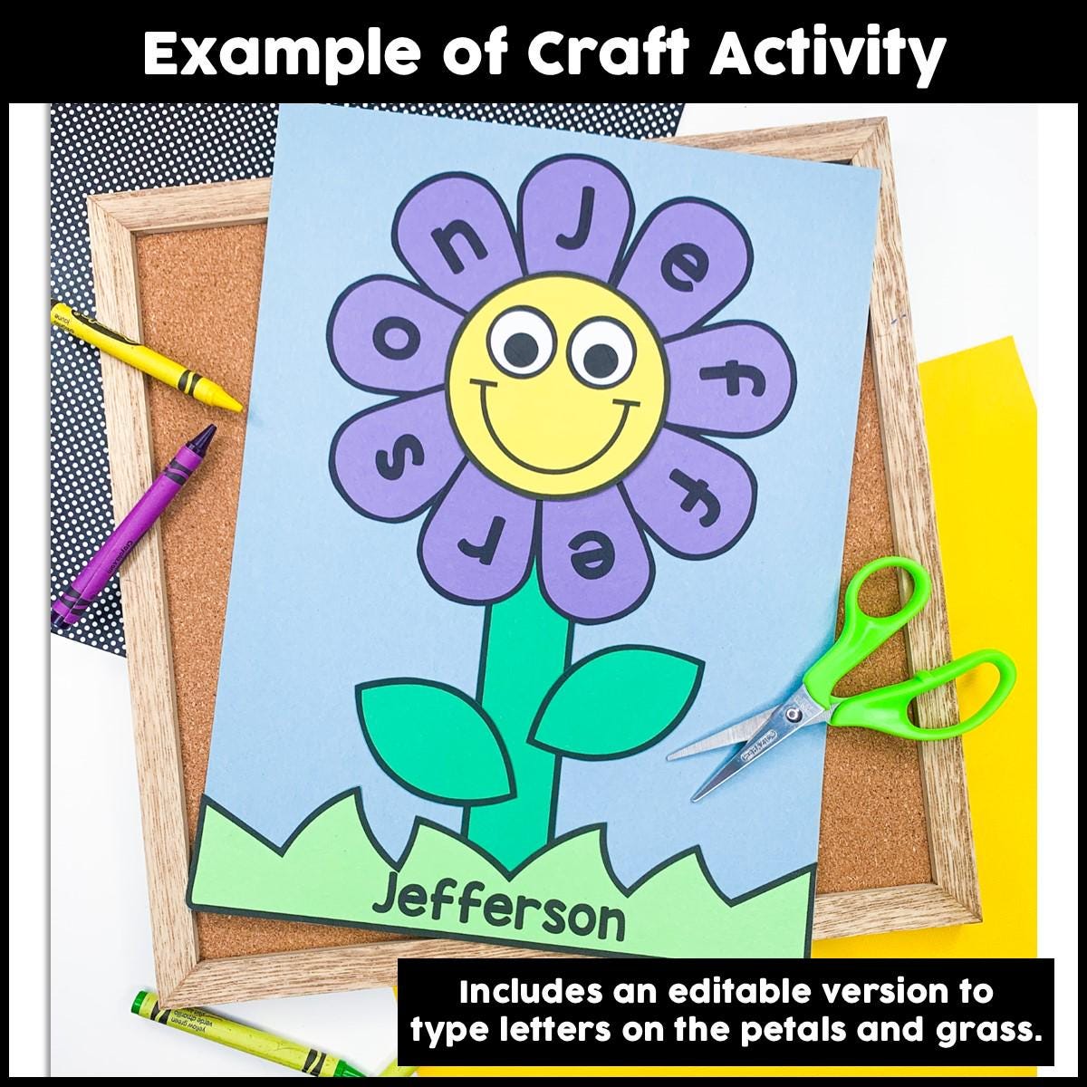 Spring Flower Name Craft Template Preschool Kindergarten Fine Motor ...