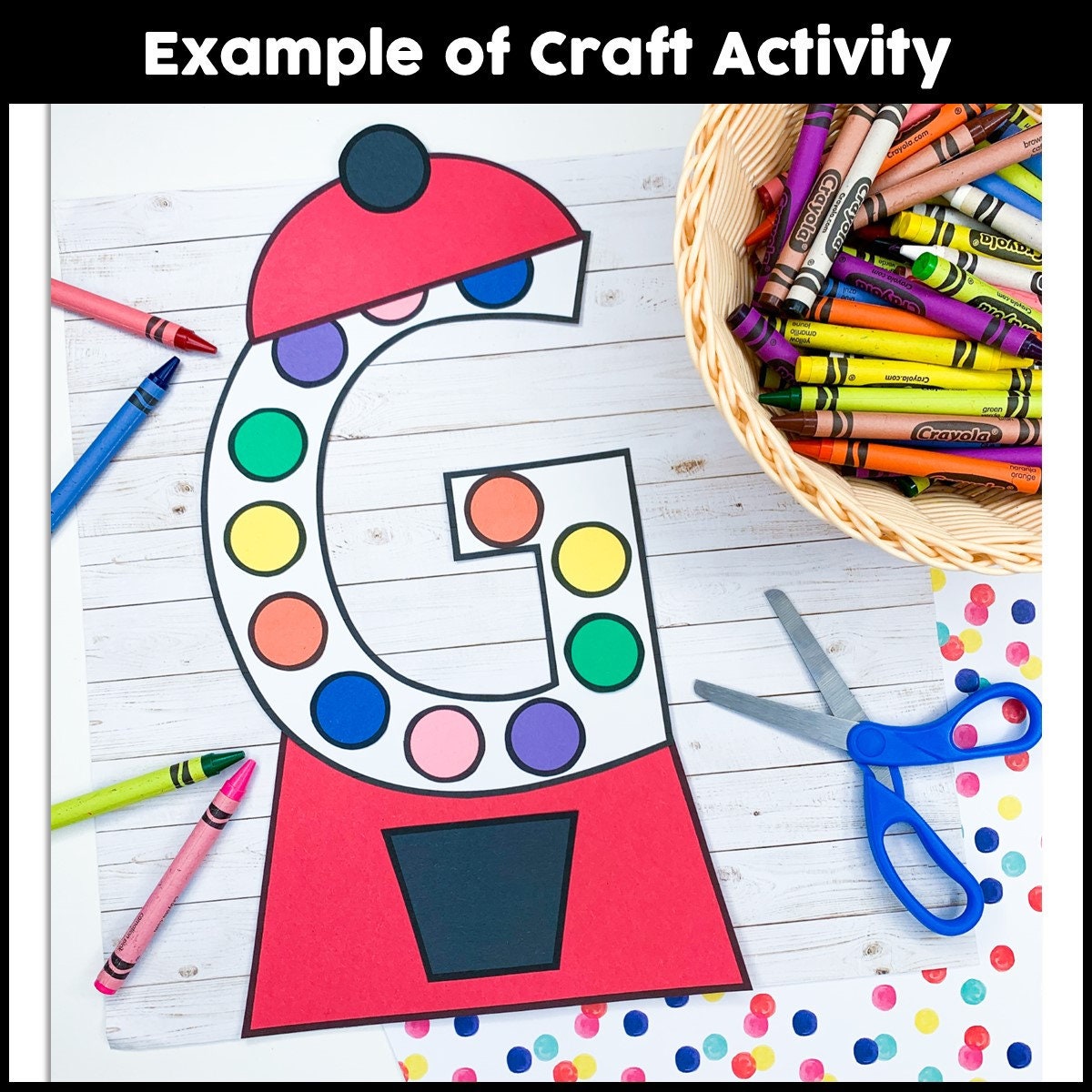 Letter G Craft Patterns | Gumball Machine Craft | Alphabet Crafts | Uppercase Activities - Etsy