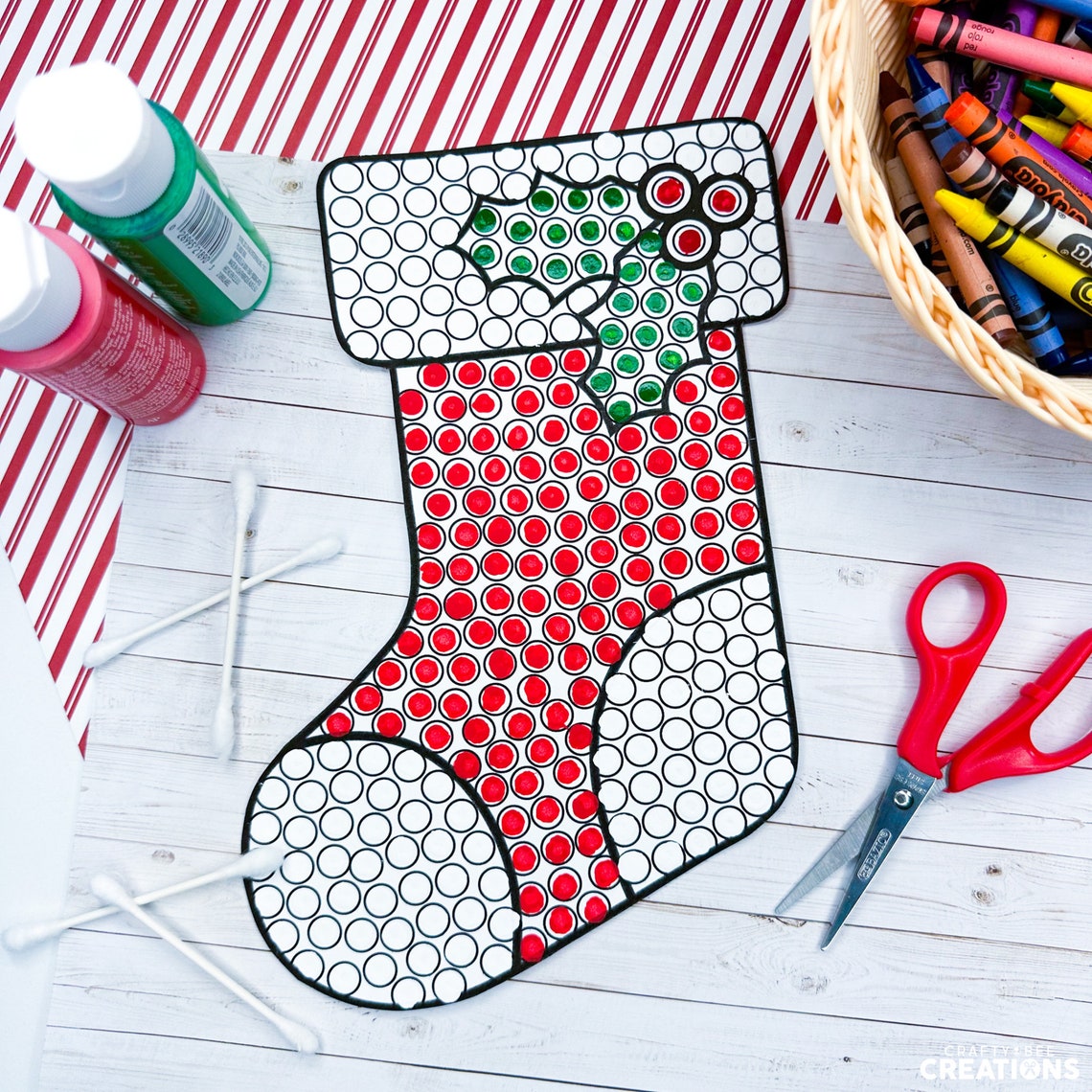 Winter Q Tip Painting Craft | Christmas Activity | Kindergarten ...