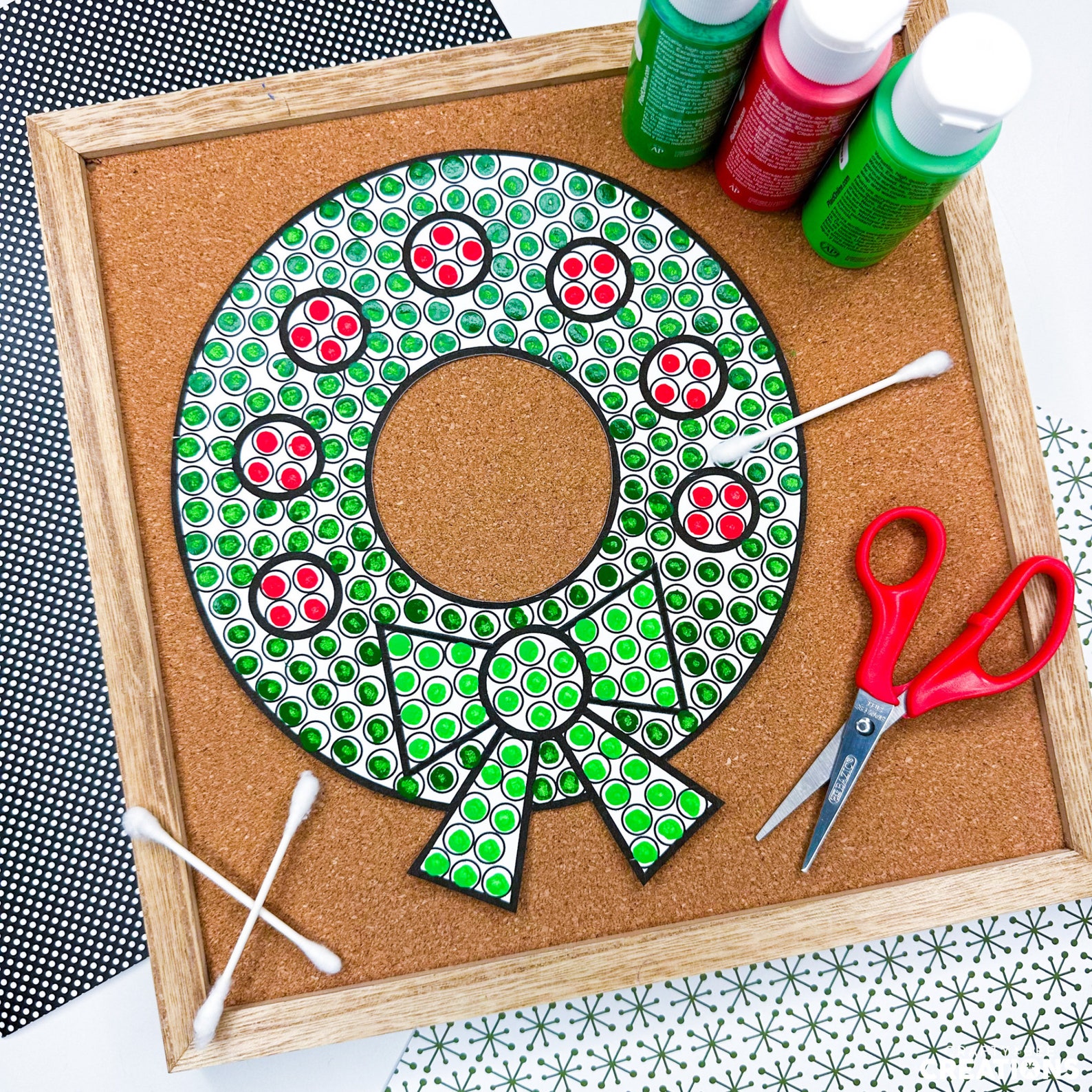 Winter Q Tip Painting Craft | Christmas Activity | Kindergarten ...