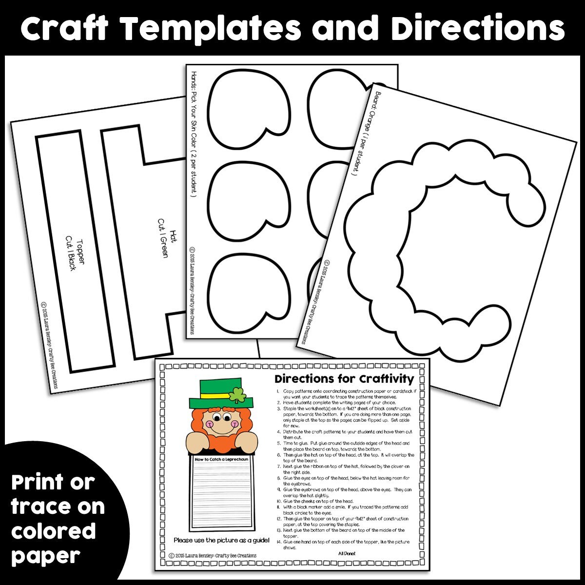 How to Catch a Leprechaun Craft Template | St Patricks Writing Prompts ...