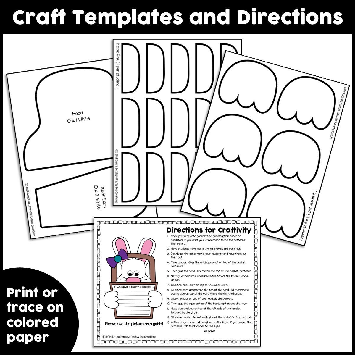 Easter Craft for Kids Easter Bunny Craft Templates Easter Writing ...