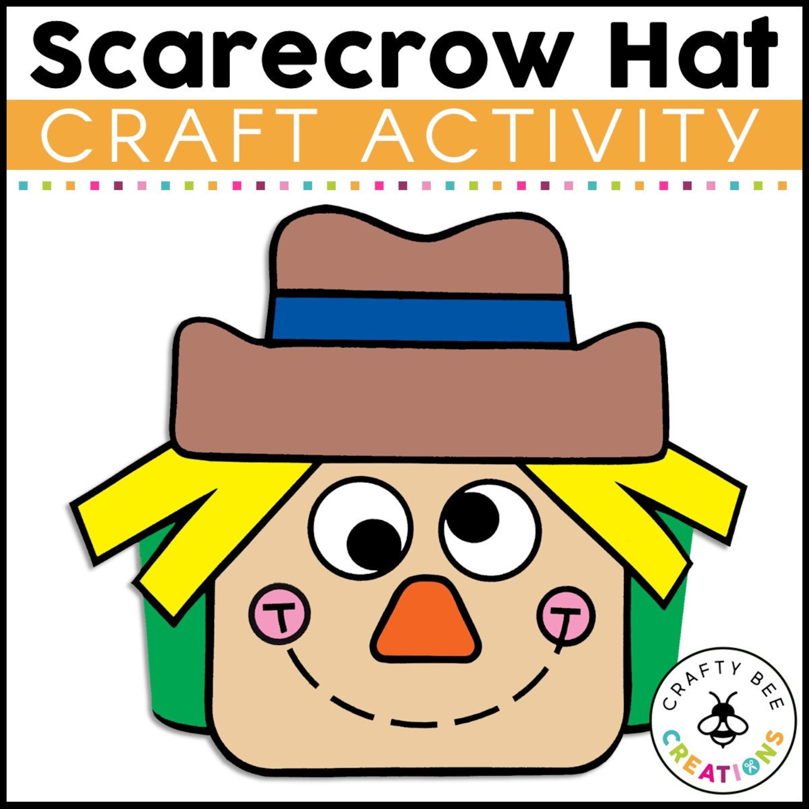 Scarecrow Craft Hat | Preschool Crown | Kindergarten Headband | Fall ...