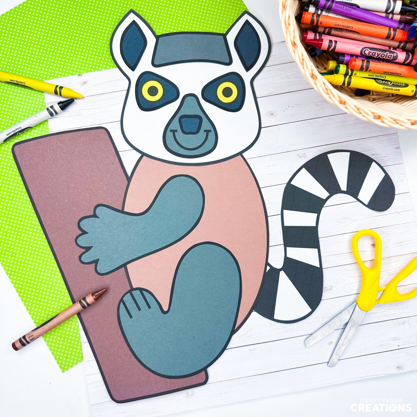 Lemur Craft Rainforest Jungle Zoo Animals Craft Activities Bulletin ...
