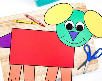 Shape Animal Craft Patterns | Cat Craft | Shape Activities | 2D Shapes ...