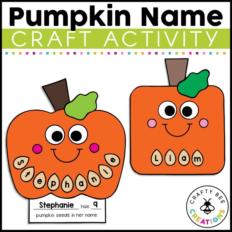 Pumpkin Name Craft | Square Pumpkin Activity | Halloween | Pumpkin ...