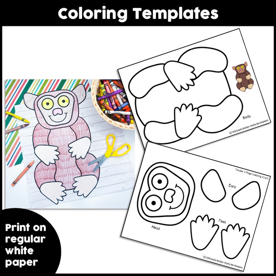 Tarsier Craft | Rainforest | Jungle | Zoo Animals Craft Activities ...