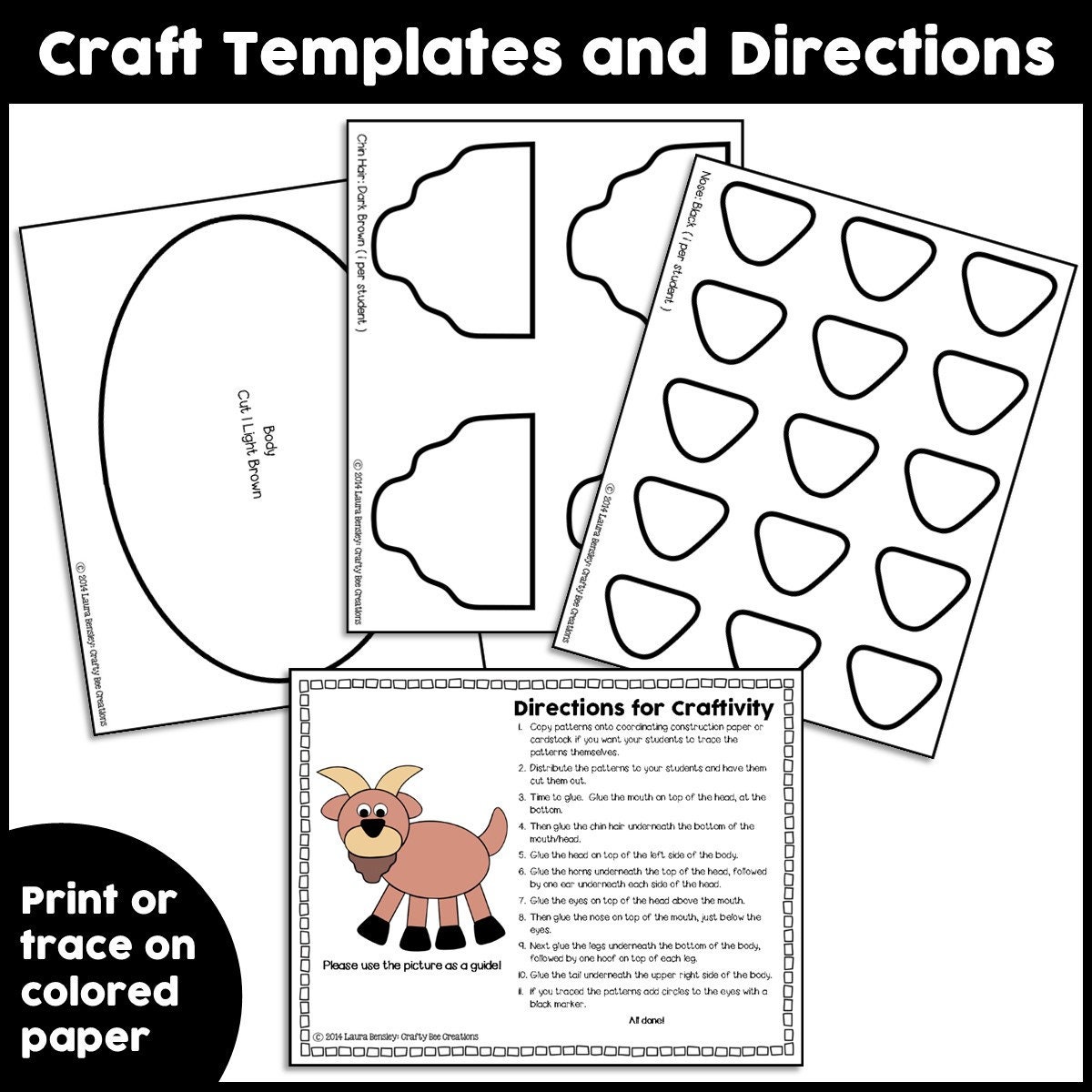 Goat Craft for Kids | Goat Craft Template | Farm Craft Patterns | Farm ...